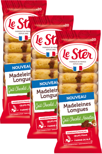 Madeleines Longues Chocolat Noisettes - Le Ster